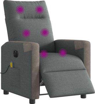 vidaXL Massagesessel Elektrisch Dunkelgrau Stoff - Vidaxl