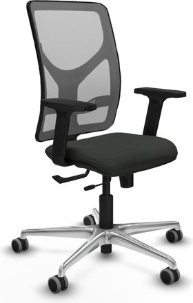 Piqueras y Crespo B&uuml;rostuhl, schwarz, mit 2D-Armlehnen, h&ouml;henverstellbare Lendenwirbelst&uuml;tze, ausgestattet mit Syncro/Traslack und Schneideschaum, mit Rollen von 65 mm,