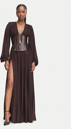 Elisabetta Franchi Abendkleid AB-R15-66E2 Dunkelbraun Slim Fit