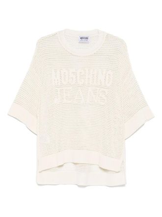 Moschino t-shirt à logo en jacquard - Tons neutres