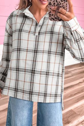 Azura Exchange Kariertes Langarmtop