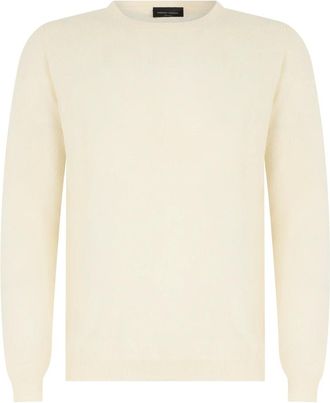 Roberto Collina Homme, Pulls, Beige, Taille: XL Mya Crewneck Sweater