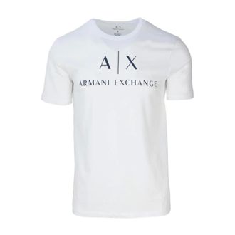 A|X Armani Exchange Homme, Tops, Blanc, Taille: XL T-Shirt Logo Manches Courtes Col Rond