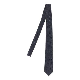 Saint Laurent Gepunktete Krawatte aus Seiden-Cr&ecirc;pe - - Accessories - Herren - Blau - L