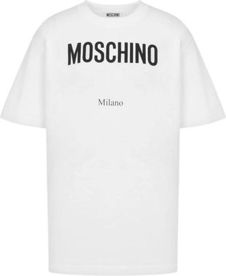 Moschino unisex, Tops, Blanc, Taille: 2XS T-shirt imprim&eacute; en jersey de coton