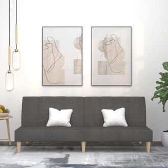 vidaXL Vidaxl - Canap&eacute;-lit &agrave; 2 places gris fonc&eacute; tissu