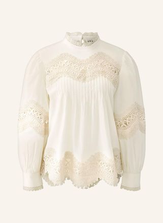 Oui Blusenshirt Mit Spitze weiss