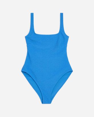 Arket Strukturierter Badeanzug -Blau