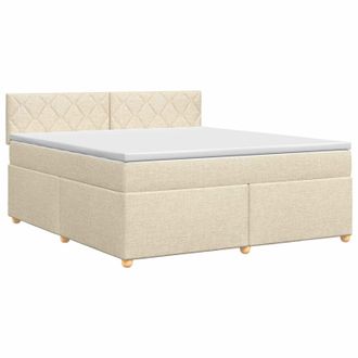 vidaXL Letto Box Spring Con Materasso Crema 140 X 190 Cm Tessuto Vidaxl