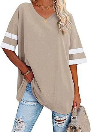 Generic Vente Flash du Jour Et Soldes,Chemisiers Et Blouses Femme Tenue De Sport Femme T-Shirts à Manches Courtes Femme Tee Shirts Surdimensionnés pour Femmes