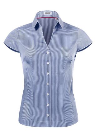 Vincenzo Boretti Klassische Bluse leicht tailliert Kurzarm