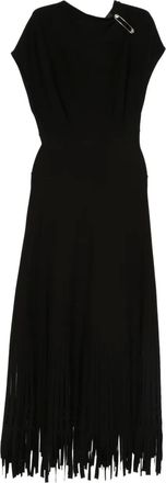 Lanvin robe mi-longue à franges - Bleu