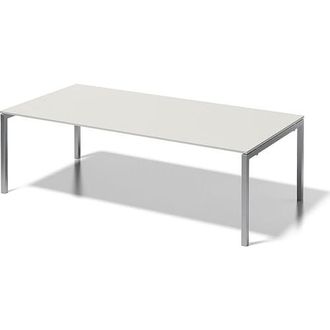 Bisley Cito Chefarbeitsplatz/Konferenztisch, 740 mm h&ouml;henfixes U-Gestell, Metall, Gw355 Dekor Grauwei&szlig;, Gestell Silber, 120 x 240 x 85 cm