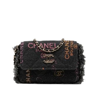 Chanel Pre-owned Sac bandouli&egrave;re en jean - Femme - Pre-owned - Noir - Taille: ONE Size