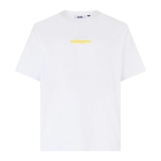 GCDS Hotline Embroidered T-Shirt - - Tops - Damen - Wei&szlig; - M