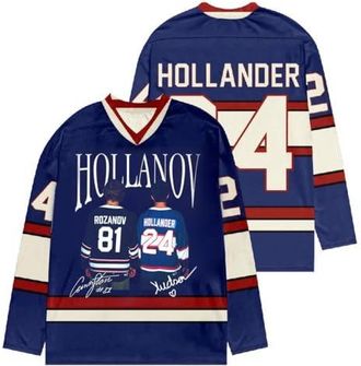 Generic Heated Rivalry Merch CP Inspired Hockey Jersey - Rozanov Hollander Pull unisexe col en V &agrave; manches longues, haut de sport streetwear pour les fans de 