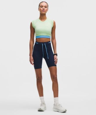 lululemon Short Fast and Free taille haute Cordon de serrage pour Femmes - 20 cm - Bleu - Taille 10