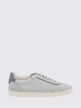 Brunello Cucinelli Low-Top-Sneaker aus glattem und Velours-Kalbsleder