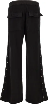 Rick Owens Mens Black Cotton Flared Pants