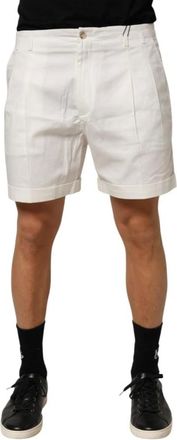 Dolce & Gabbana Homme, Shorts, Blanc, Taille: XS Cotton Mid Waist Bermuda Shorts