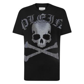 Philipp Plein T-Shirt Rundhals Gothic Plein - - Tops - Herren - Schwarzk - 2XL