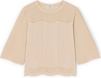 Motivi Femme, Pulls, Blanc, Taille: 38 FR Pull en maille ajour&eacute;e viscose m&eacute;lang&eacute;e