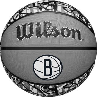 Wilson NBA Team Graffiti Basketball - Brooklyn Nets, Gr&ouml;&szlig;e 17,8-74,9 cm