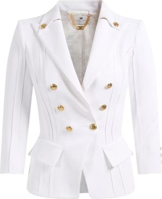 Elisabetta Franchi Femme, Vestes, Blanc, Taille: 42 FR Giacca Avorio