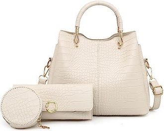 Generic Sacs &agrave; bandouli&egrave;re tendance r&eacute;tro pour femme Hobo Sac &agrave; main avec poign&eacute;e sur le dessus Sacoche pour femme, blanc, large