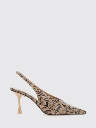 Jimmy Choo London Slingbacks Isa en cuir &agrave; imprim&eacute; python avec talon haut goutte deau