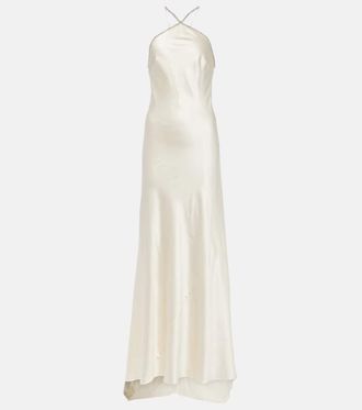 Roland Mouret Robe de mariée en satin de soie à ornements