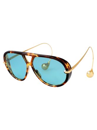 Bottega Veneta Womens Sunglasses Havana-Gold-Green Metal Havana/gold/green