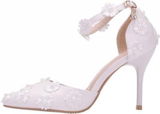 UPKOCH Sandales &agrave; Talons Hauts pour Femme &Eacute;l&eacute;gantes &agrave; Bout Aff&ucirc;t&eacute; pour Mariage et Soir&eacute;e Style Cr&eacute;atif et Confortable Blanc