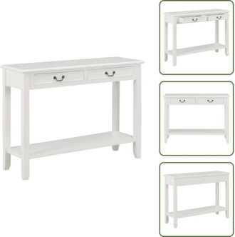 vidaXL Konsolentisch Wei&szlig; 110 x 35 x 80 cm Holz - Konsolentisch - Wohnzimmerm&ouml;bel - Wei&szlig;er Tisch - Holztisch - Beistelltisch