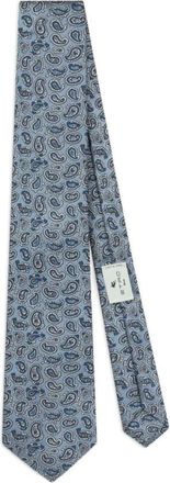 Etro Homme, Accessoires, Multicolore, Taille: ONE Size Cravate en Jacquard de Soie &agrave; Micro Motifs Cachemire