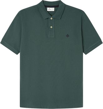 Springfield Herren Basic Ss Regular Polo with Tree Embroidery. 100% bci Cotton Poloshirt, grün, L