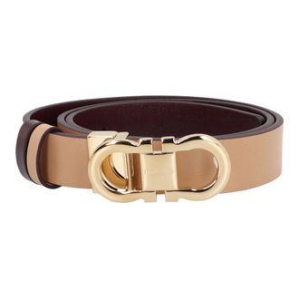 Ferragamo Gancini Wendbarer Lederg&uuml;rtel - - Accessories - Damen - Braun - 80 CM