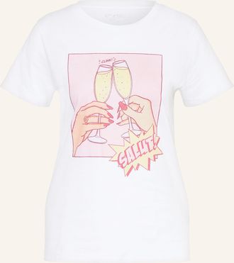 Guess T-Shirt Mit Schmucksteinen weiss