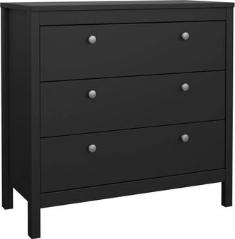 Dmora Kommode Sagar, Mehrzweckkommode, Schlafzimmerkommode, Schrank mit Schubladen, 82x38 h80 cm, Schwarz - Dmora