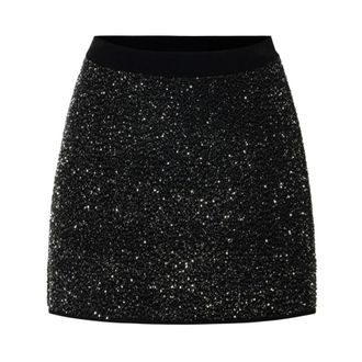 Elisabetta Franchi Strickrock mit Pailletten - - Skirts - Damen - Schwarzk - S