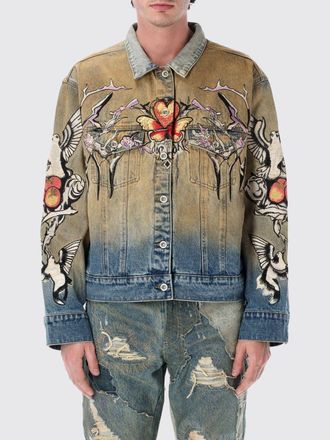 Who Decides War by Ev Bravado Kurze Jeansjacke mit Grafikdruck und Used-Effekt