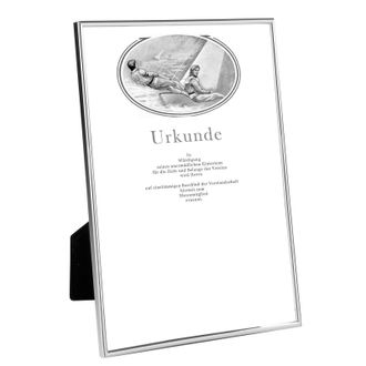 Fink versilberter Bilderrahmen DIN A4 Format 21x29.7 cm Fotorahmen mit schmaler Leiste