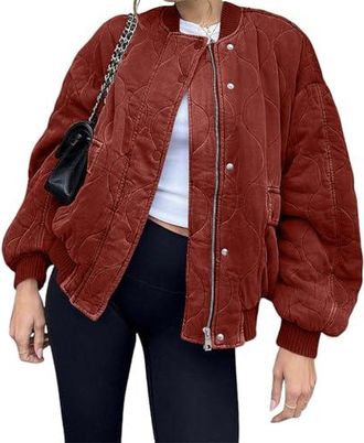 ORANDESIGNE Veste Dhiver Femme Veste Dextérieur Chaude Manteau de Transition à Manches Longues et Fermeture éclair