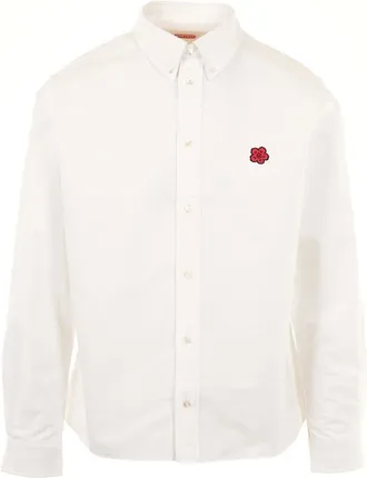 Kenzo Homme, Chemises, Blanc, Taille: M Chemise Casual Brod&eacute;e Fleur Boke
