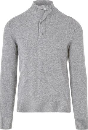 Bomboogie Homme, Pulls, Gris, Taille: 3XL Pull en laine m&eacute;rinos &agrave; col montant et boutons