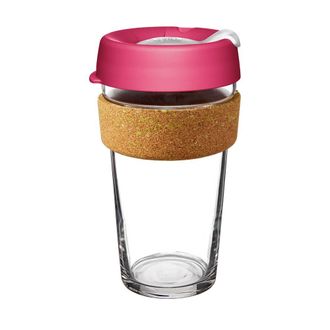 KeepCup Ace Range - wiederverwendbare Kaffeetasse aus gehärtetem Glas und wiederhergestelltem Tennisball-Korkband, groß, 454 ml - Match