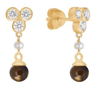 Frk. Lisberg Femme, Accessoires, Jaune, Taille: ONE Size Boucles doreilles &eacute;l&eacute;gantes &agrave; clous