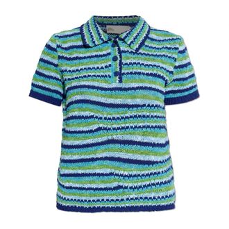 Tory Burch Polo mit dekorativem Strick - - Tops - Damen - Blau - L