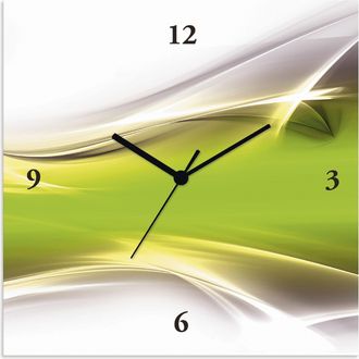Artland Wanduhr ohne Tickgeräusche Alu Quarzuhr 30x30 cm Quadratisch Lautlos Design Abstrakt Kunst Modern Ausgefallen Kreativ T9HZ