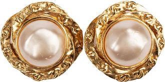 Chanel Halskette - Chanel Golden CC Pearl Earclips - Gr. unisize - in Mehrfarbig - f&uuml;r Damen